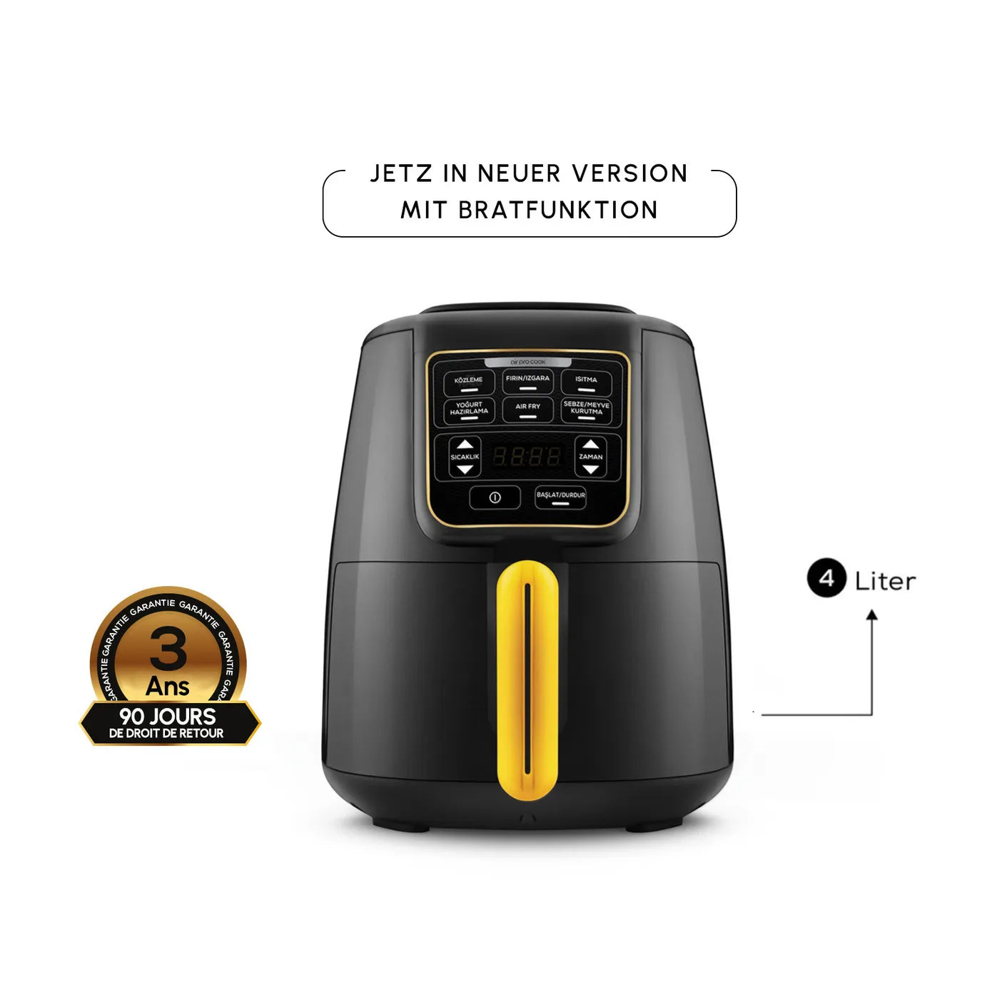 Karaca Air Cook Köz XL Airfryer Space, noir et doré
