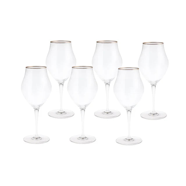 Ensemble De 6 Verres à Pied Bormioli Rocco Inalto Arte Cal En Platine ...